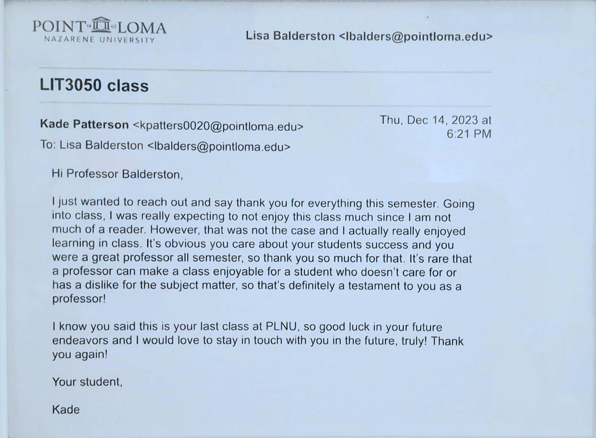 CLASSES – LISA BALDERSTON